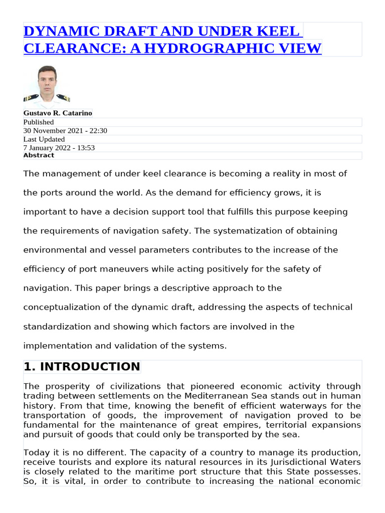 Dynamic Draft and Under Keel Clearance | PDF | Tide
