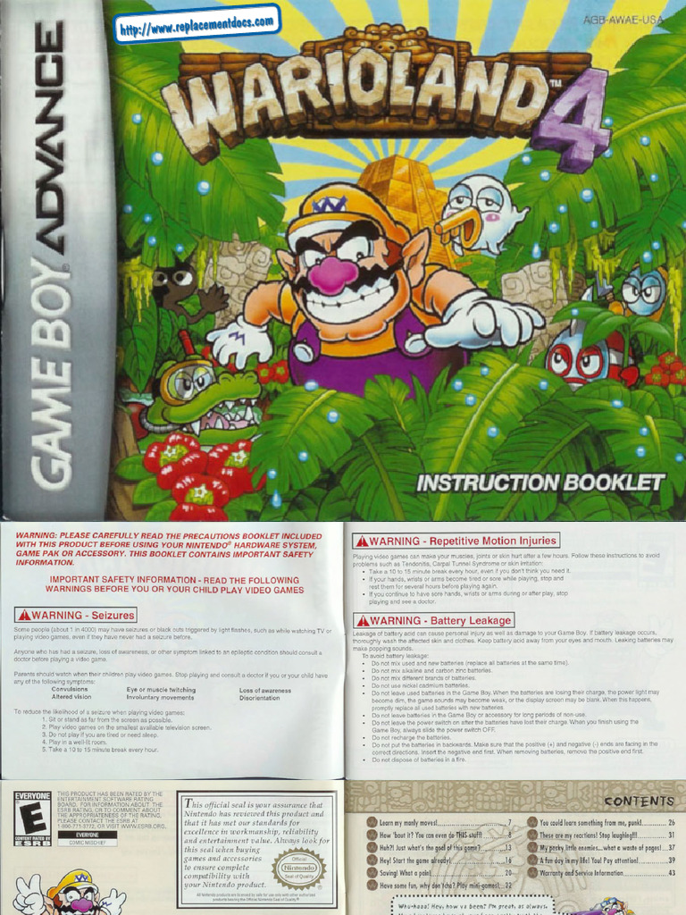 Warioland 4 - Manual - GBA | PDF