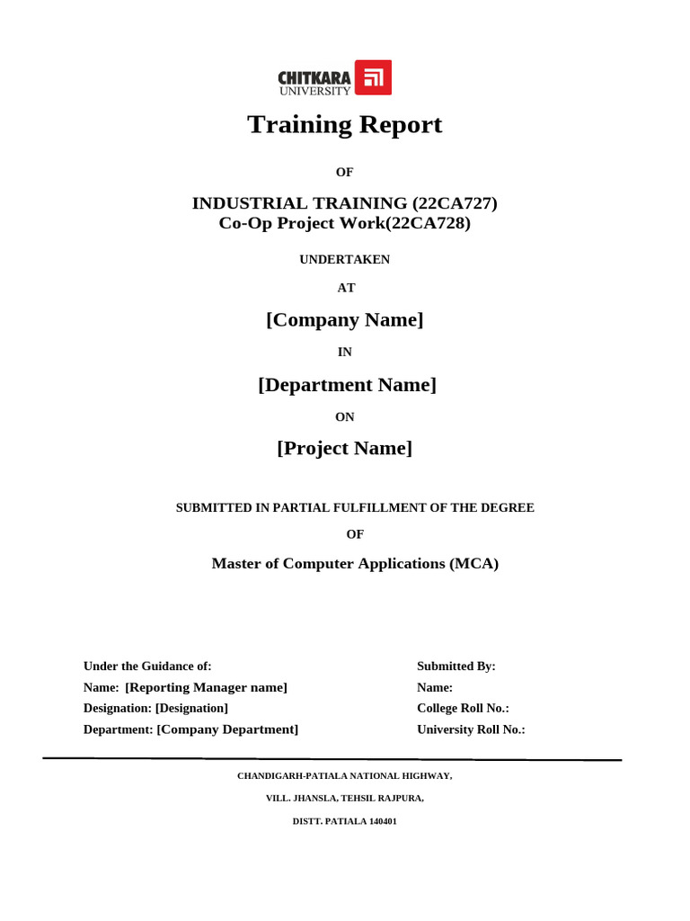 MCABinding - Cover - Title PAge Final Project Report | PDF