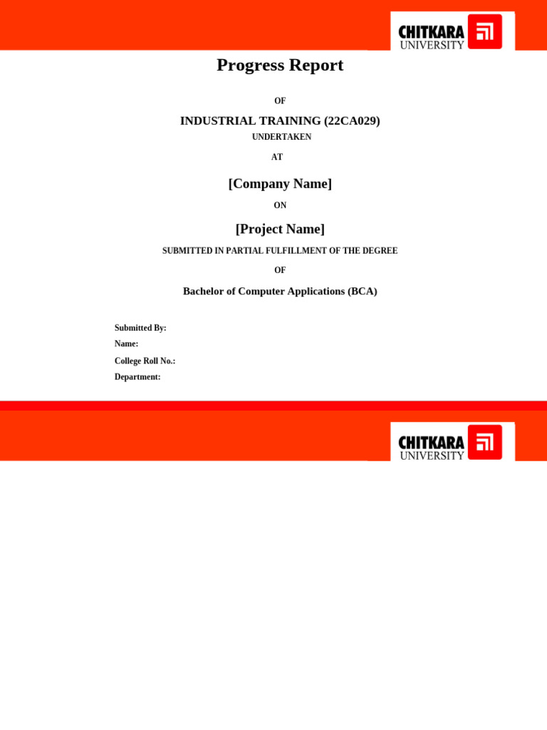MCA Template For PPT of Progress Report | PDF
