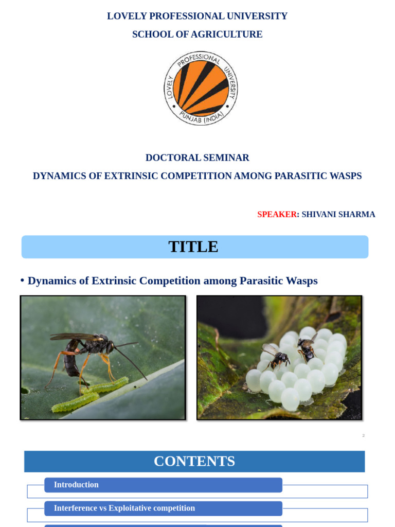 SHIVANI Doctoral Seminar | PDF | Parasitism | Mimicry