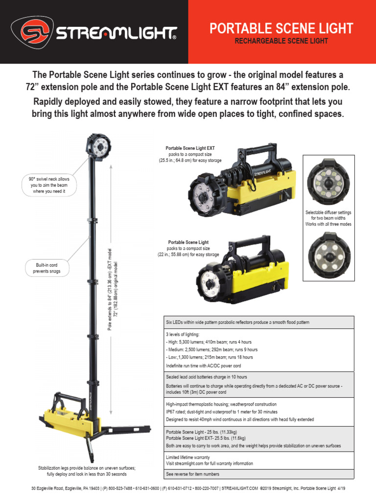 Portable Scene Light Data Sheet | PDF | Rechargeable Battery ...
