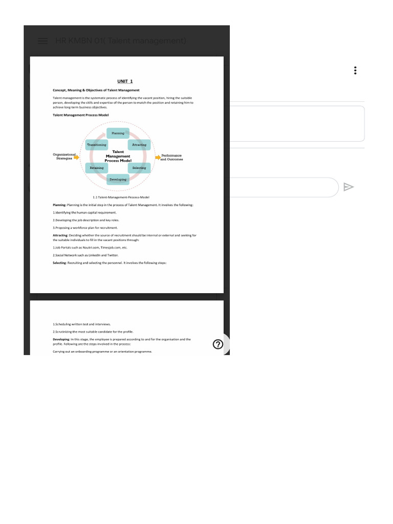Unit 1 Talent Management | PDF
