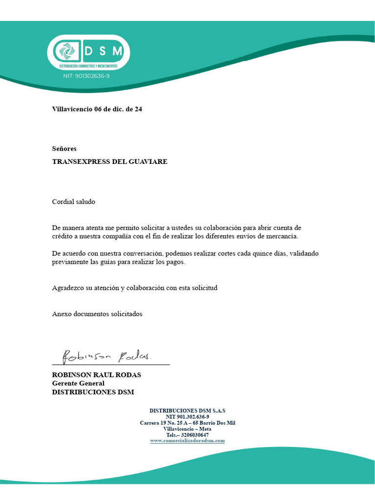 Solicitud Transexpress | PDF