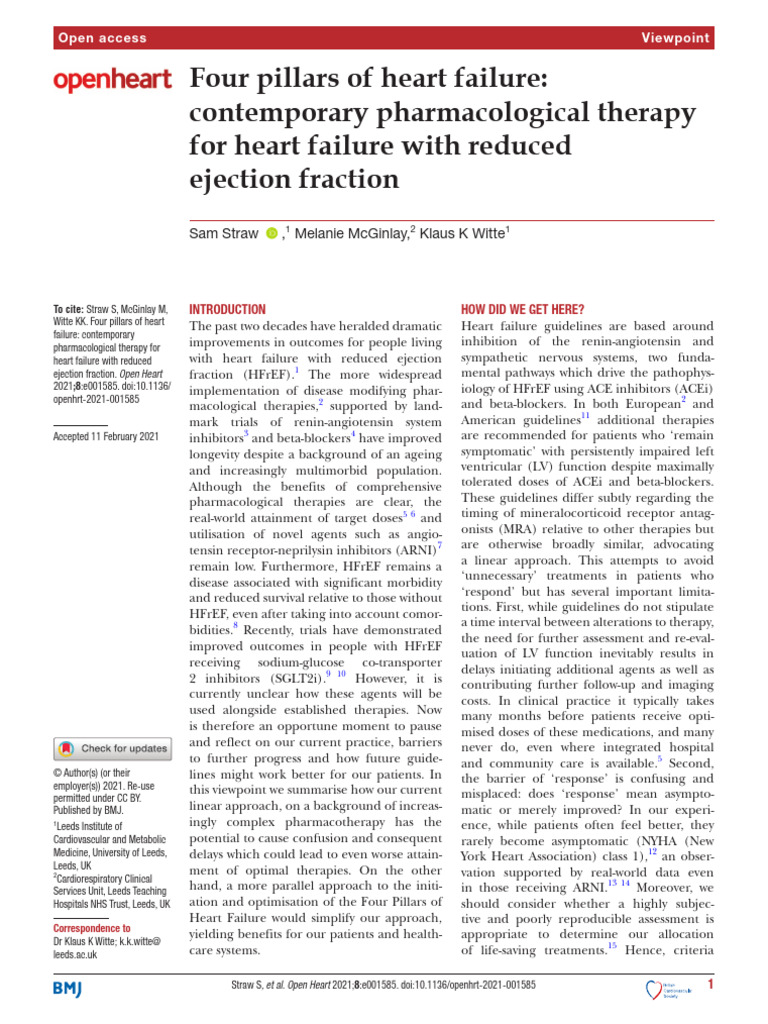 The Four Pillars of Heart Failure Contemporary Pha | PDF | Heart ...