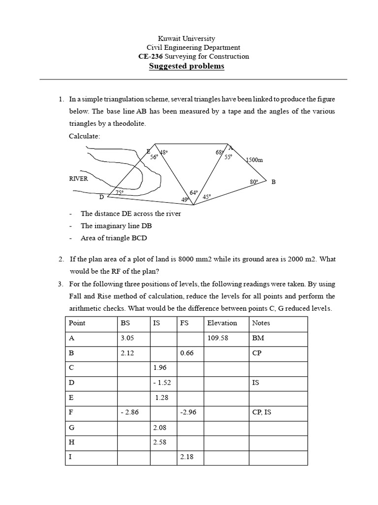 suggested problems | PDF | Surveying