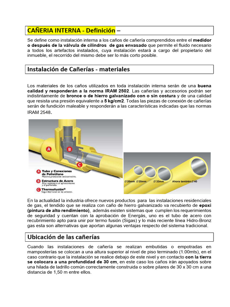 APUNTE GAS CUATRO | PDF | Tubería (transporte de fluidos) | Tap (Válvula)