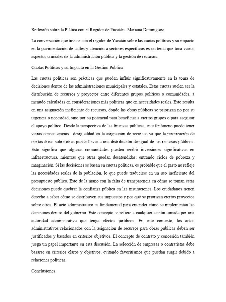 Reflexión de Platica | PDF | Administración Pública | Responsabilidad