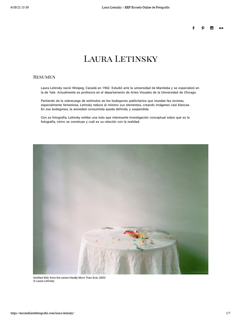 Laura Letinsky: Bodegones Conceptuales | PDF | Naturaleza muerta ...