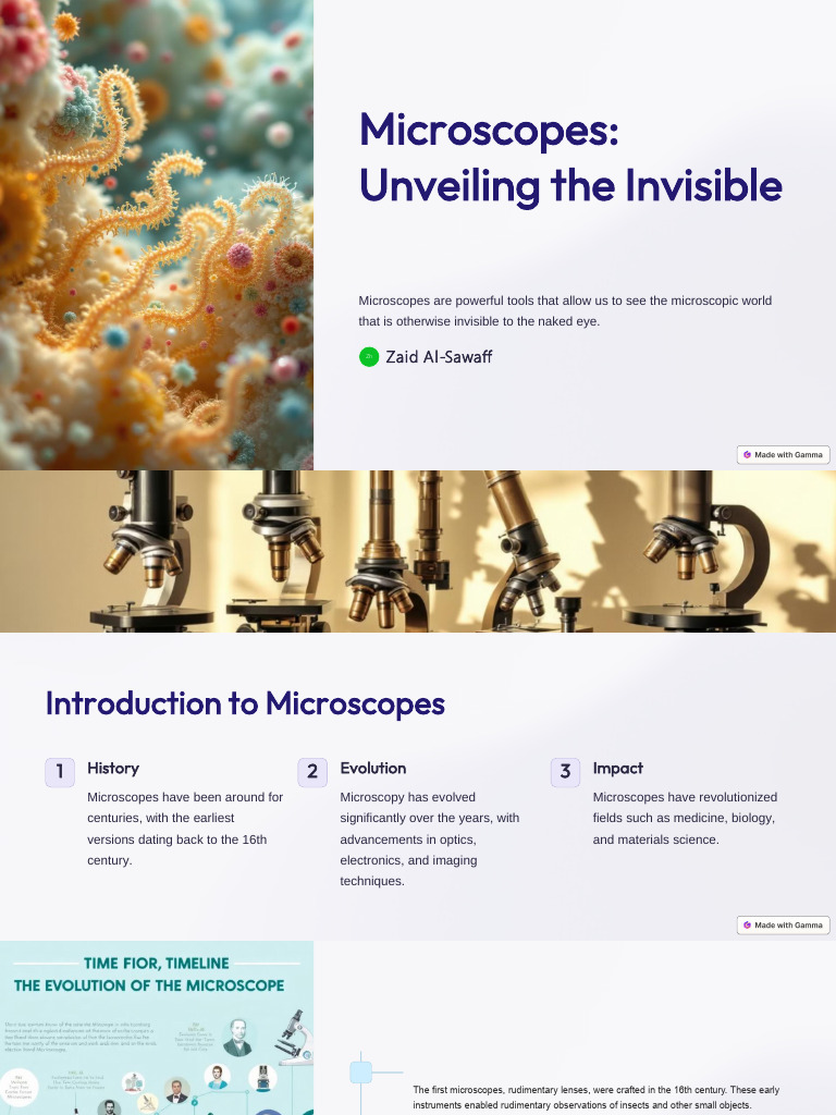 Microscopes Unveiling The Invisible | PDF | Microscope | Microscopy