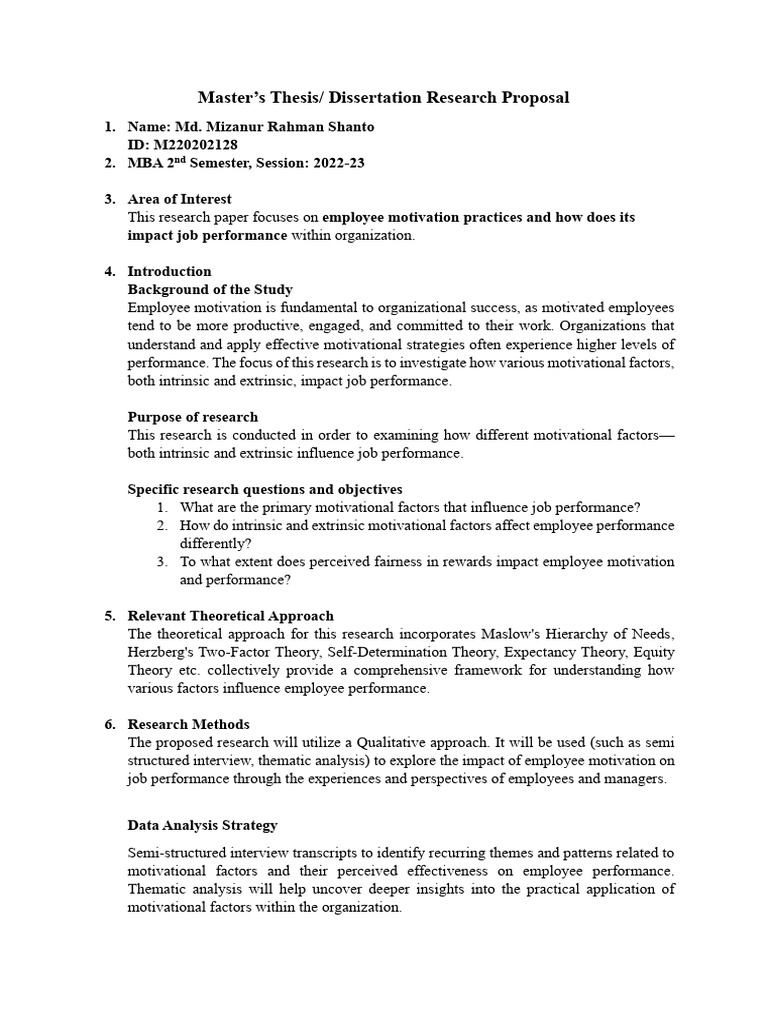 final proposal | PDF | Motivation | Motivational