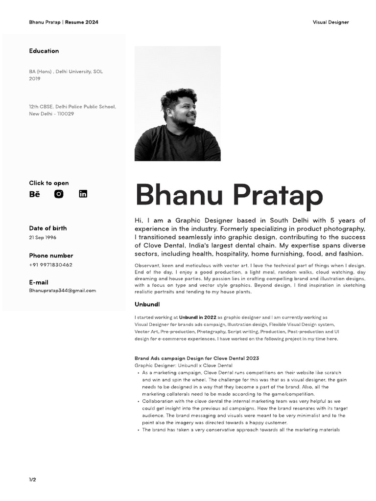 Bhanu Pratap CV 2024 | PDF | Brand | Marketing