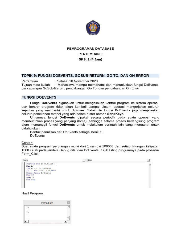 Pemrograman Database Lanjut | PDF