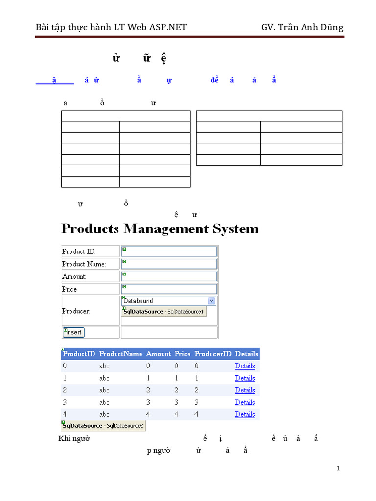 Lab 6 - Xu ly du lieu trong ASP.NET (tt) | PDF