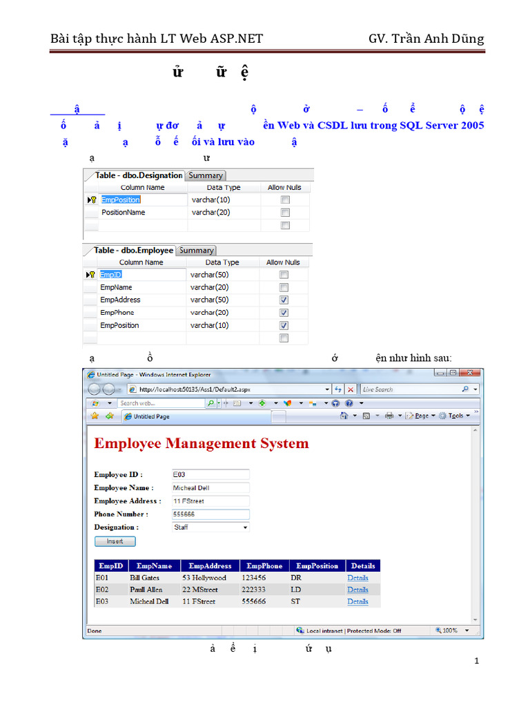 Lab 5 - Xu ly du lieu trong ASP.NET | PDF