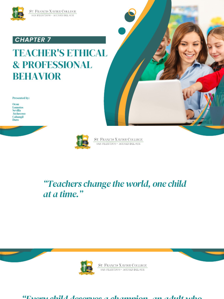 Teacher Ethics and Community Engagement | PDF | Teachers | Social ...