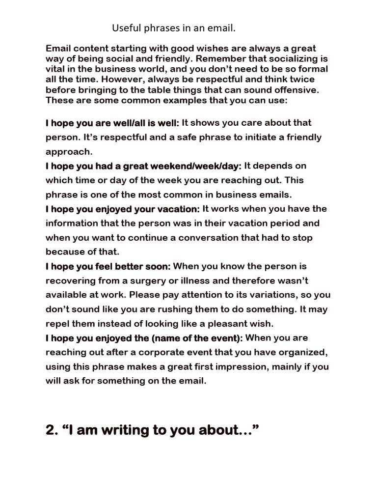 Essential Email Phrases for Business | PDF
