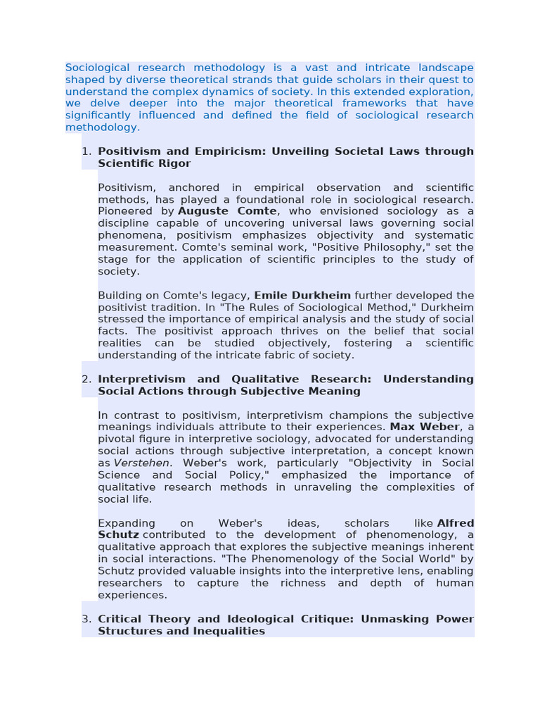 Sociology Research Method | PDF | Positivism | Sociology
