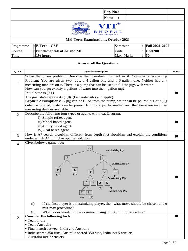A11+A12+A13 - 0038 - CSA2001 - Fundamentals of AI and ML | PDF | Artificial Intelligence ...