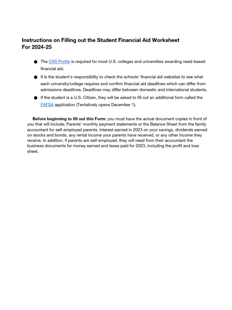 AON - CSSProfile - InternationalFinAid Worksheet - English Instructions ...