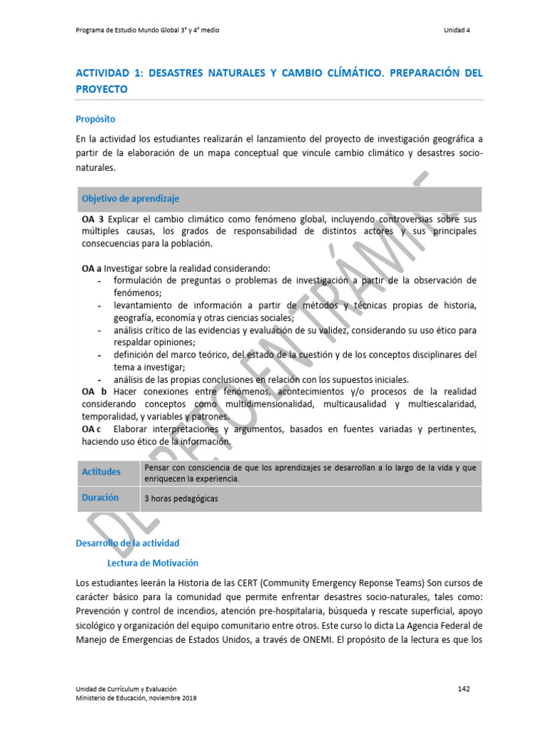 Desastres Naturales y Cambio Climático | PDF | Cambio climático | Plan ...