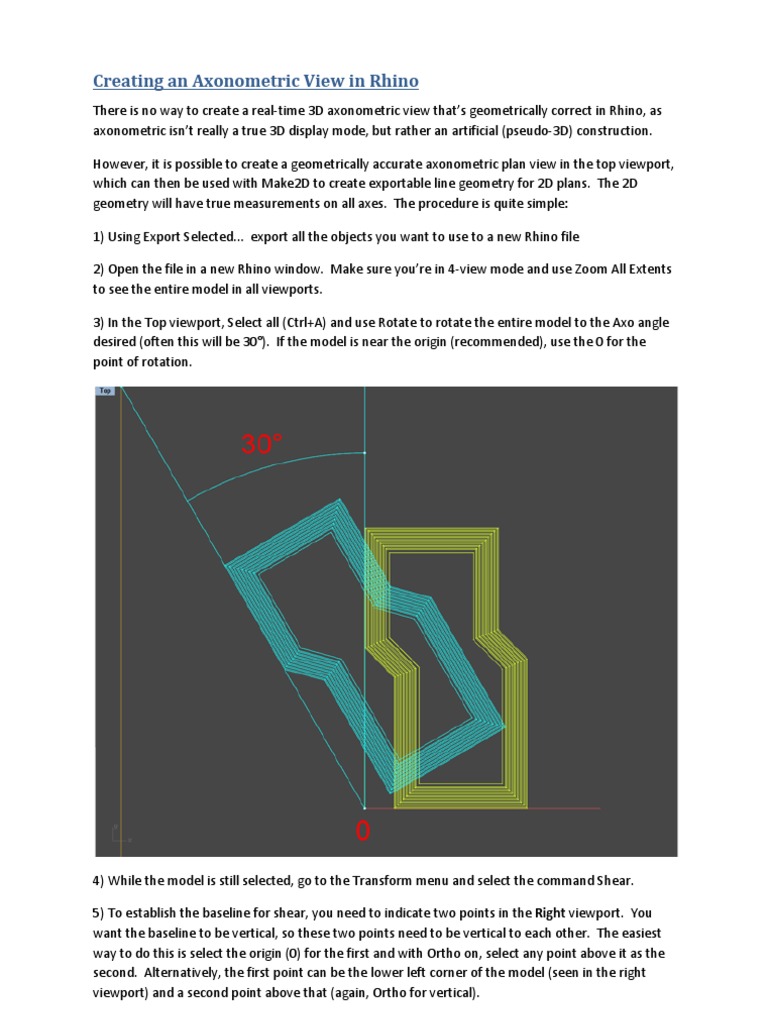 Creating An Axonometric View in Rhino | PDF | 3 D Computer Graphics | Computer Graphics