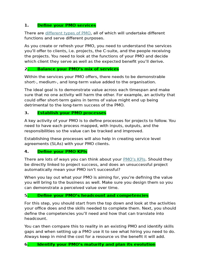 7steps in PMO | PDF | Return On Investment | Economies