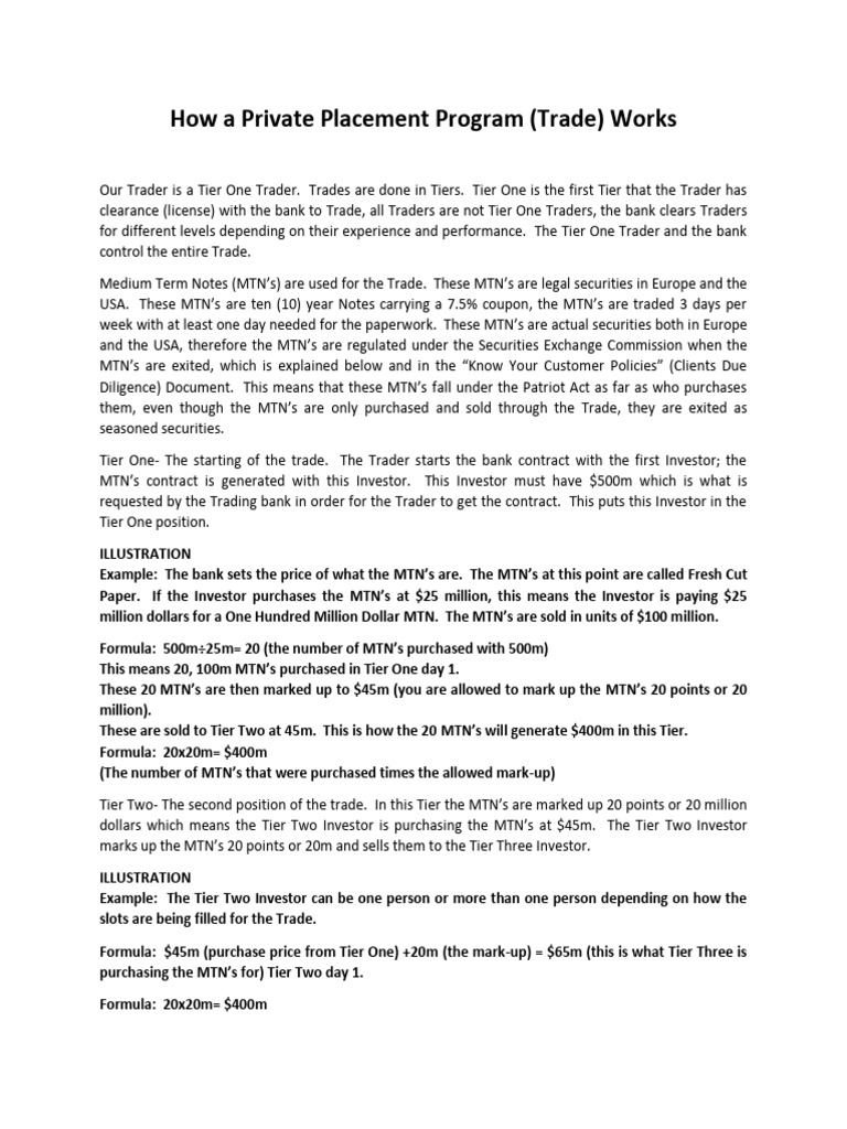 How A Private Placement Program Works | PDF | Hedge (Finance ...