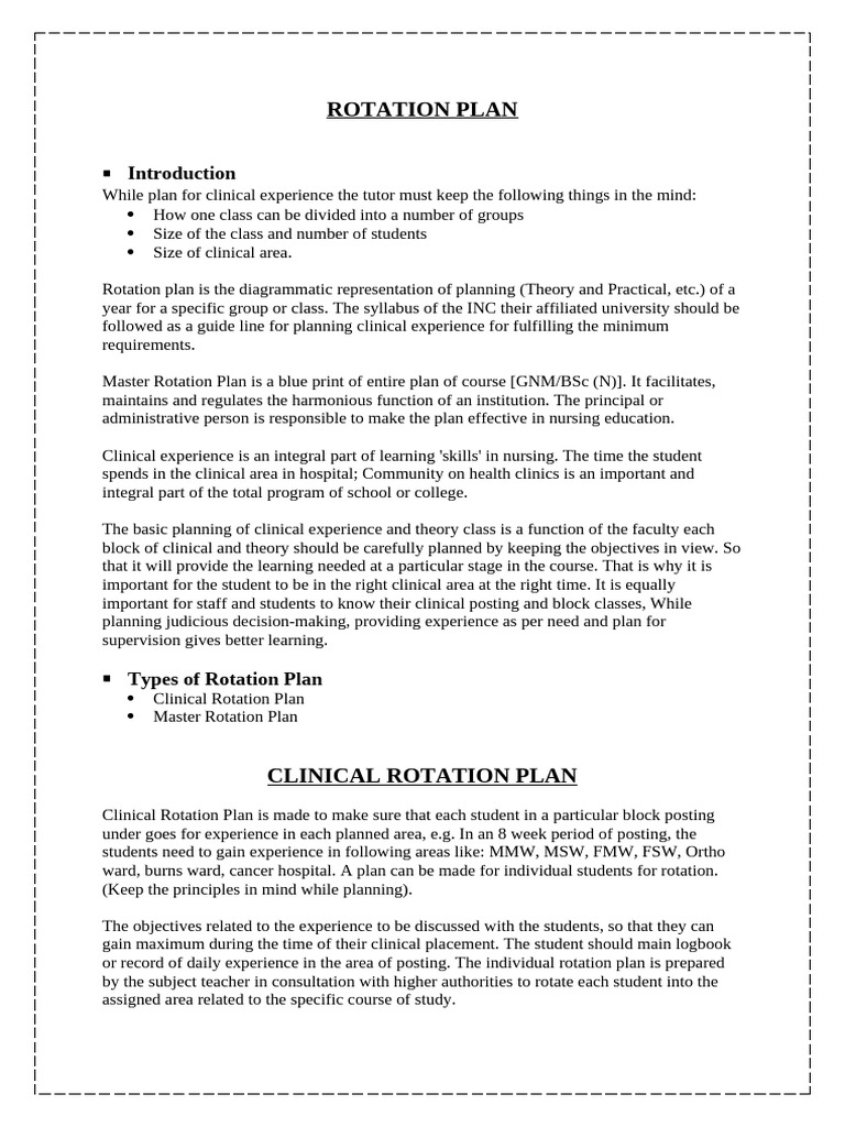 Microteaching On Master Rotation Plan | PDF | Nursing | Experience