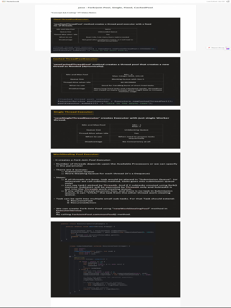 #36 ForkJoin Single Fixed Cache Pools | PDF