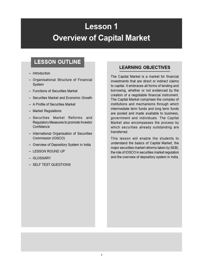 Understanding Capital Markets Overview | PDF | Securities (Finance) | Financial Markets