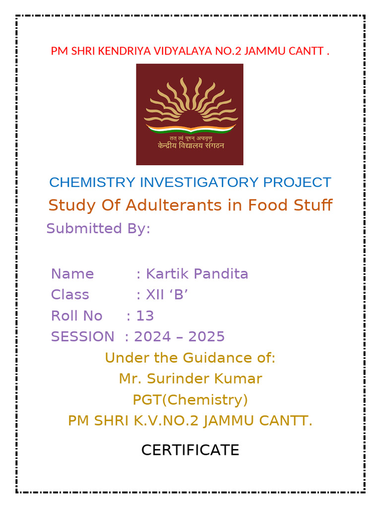 Kartik Pandita Chem Project | PDF | Chili Pepper | Foods