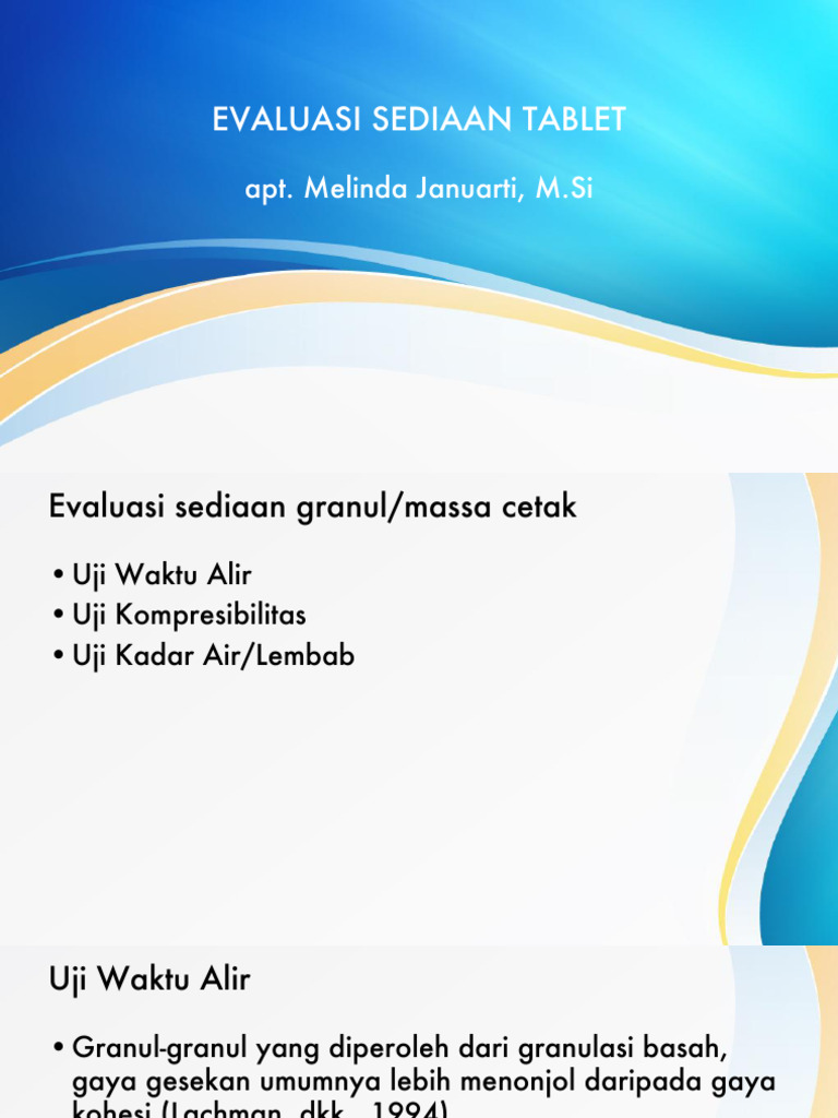 Evaluasi Sediaan Tablet | PDF