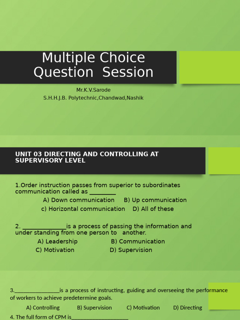 Multiple Choice Question Session | PDF | Cost Of Living | Occupational ...
