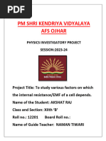 Internal Resistance Project Class 12 | PDF | Voltage | Materials