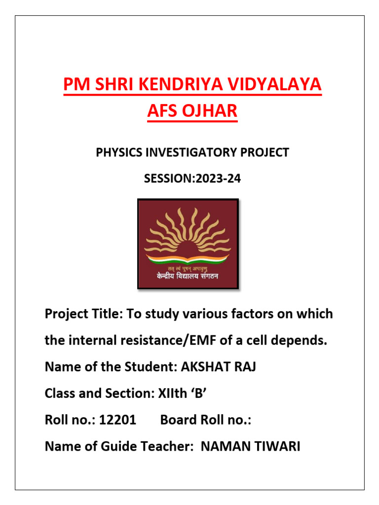 Akshat Raj Physics Investigatory Project | PDF | Electrical Resistance ...