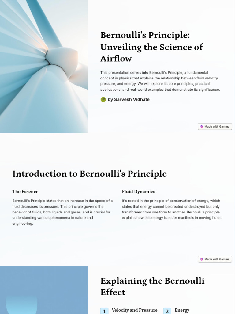 Bernoulli's Principle Explained: Airflow Science | PDF | Pressure ...