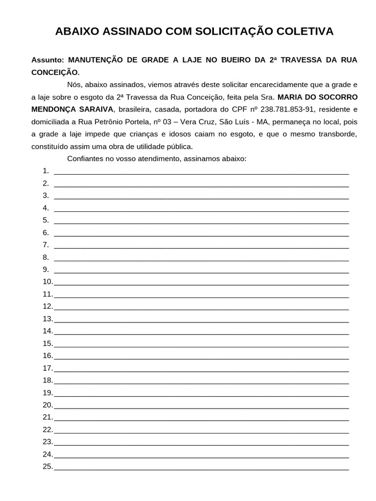 ABAIXO ASSINADO | PDF