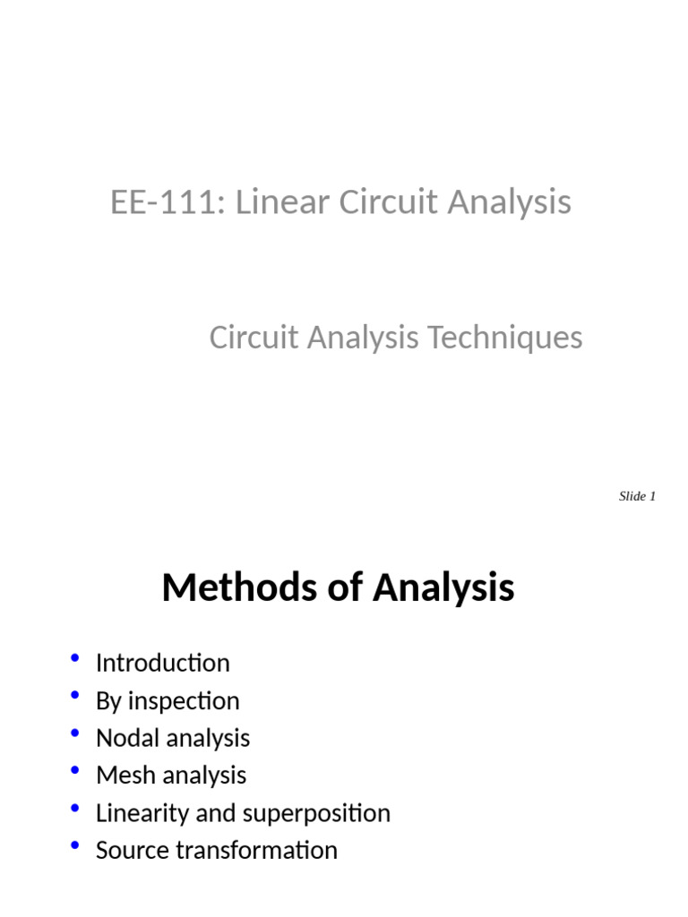 04 - Circuit Analysis Techniques | PDF | Electrical Network | Network ...