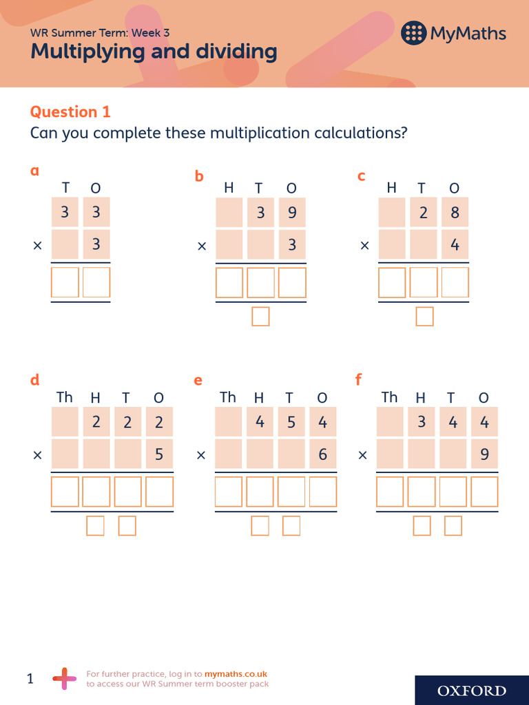 MyMaths Y4 Multiplying and Dividing Week3 | PDF | Mathematics | Arithmetic