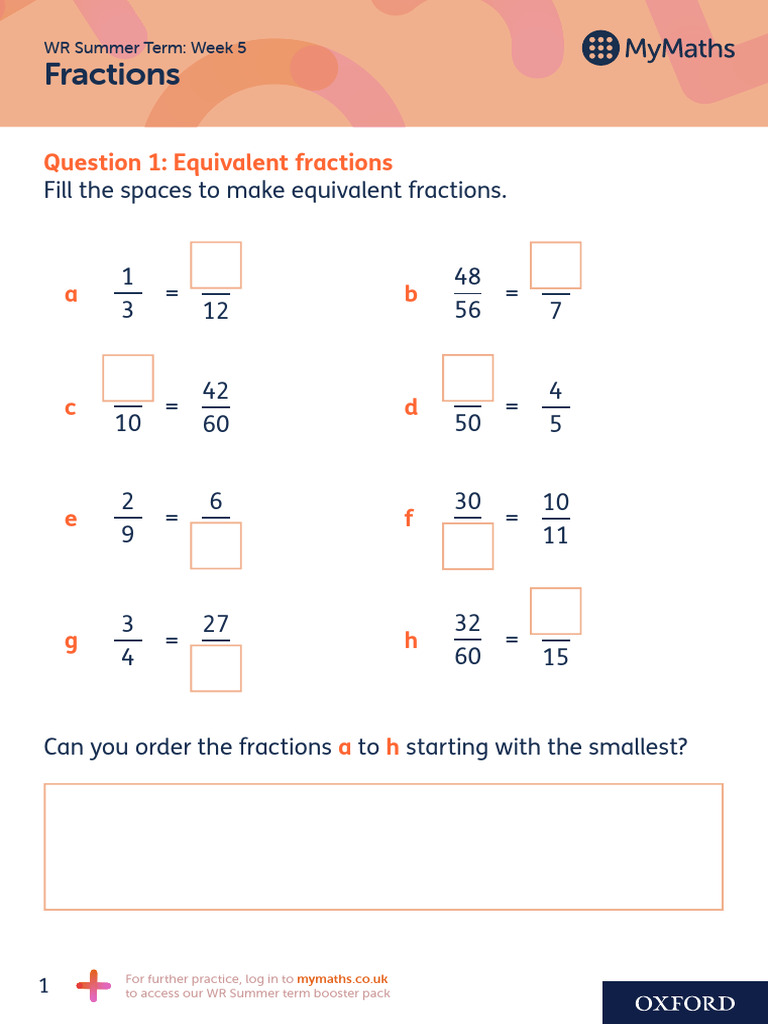 MyMaths Y4 Fractions Week5 | PDF | Mathematics