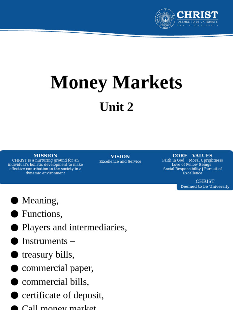 FMS UNIT 2 MM | PDF | Certificate Of Deposit | Commercial Paper