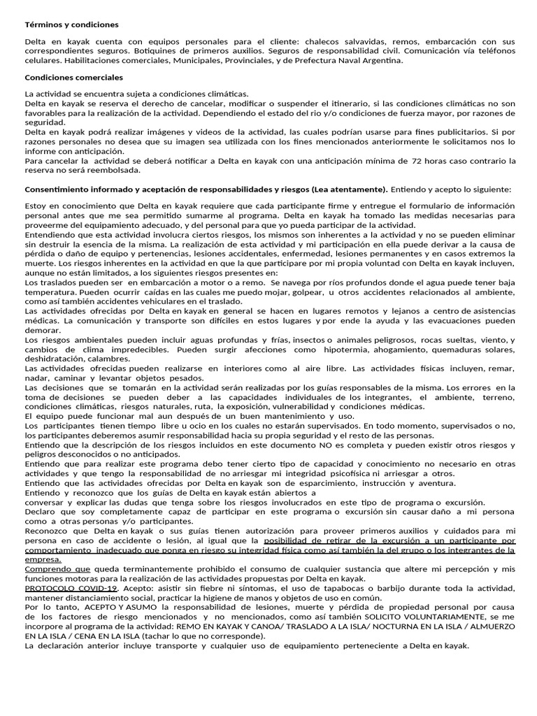 Consentimientoy Covid DEK | PDF | Kayac