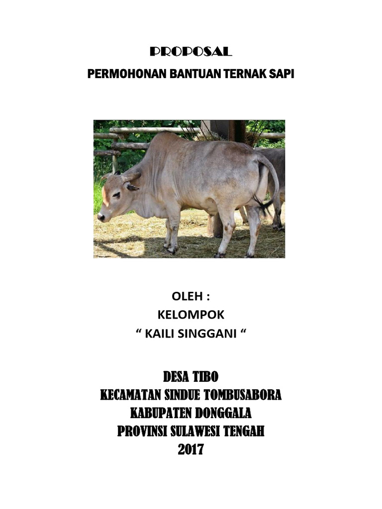 PROPOSAL TERNAK SAPI SINTUVU JAYA - Copy | PDF