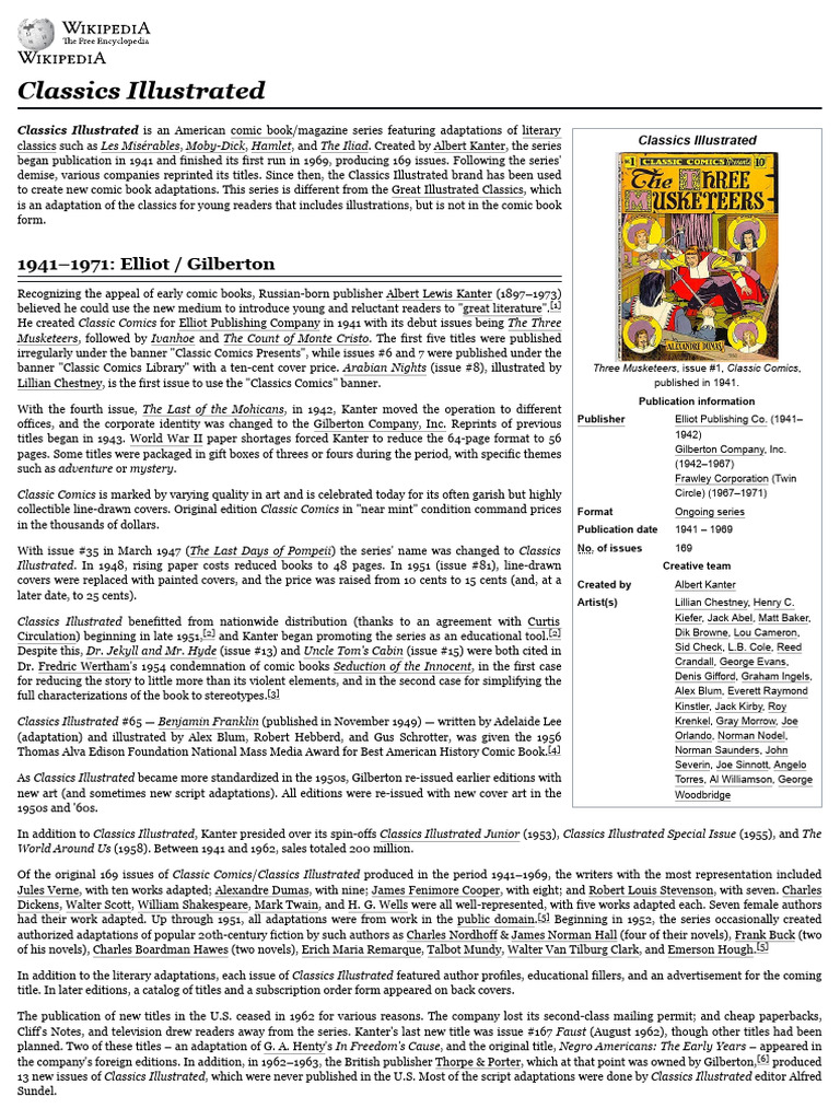 Classics Illustrated | PDF | Comics Industry | Cartooning