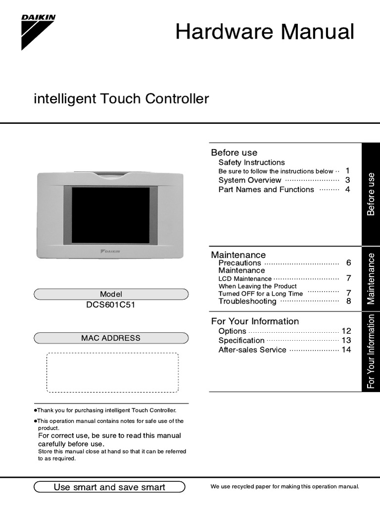 DCS601C51 - ITC - Hardware Manual - Operation Manuals - English | PDF ...