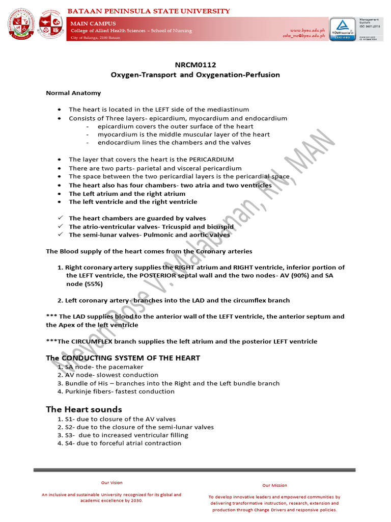 NRCM0112 - Handout- Oxygenation Perfusion | PDF | Coronary Artery ... NRCM0112 - Handout- Oxygenation Perfusion | PDF | Coronary Artery ...