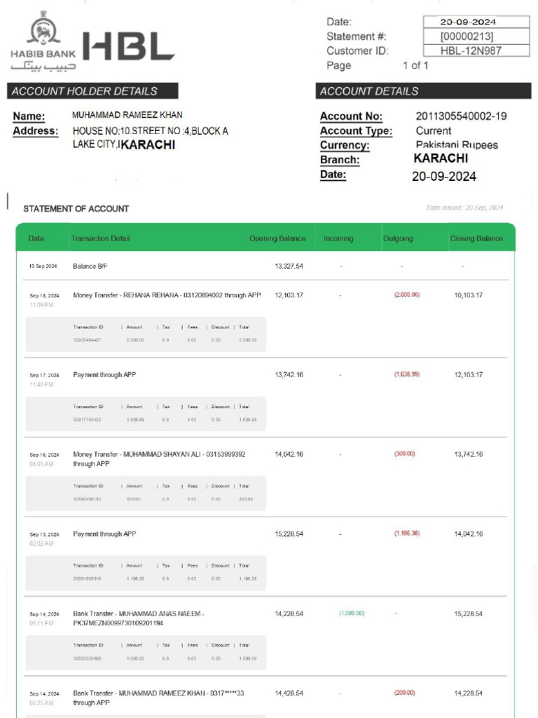 My Bank Statement | PDF