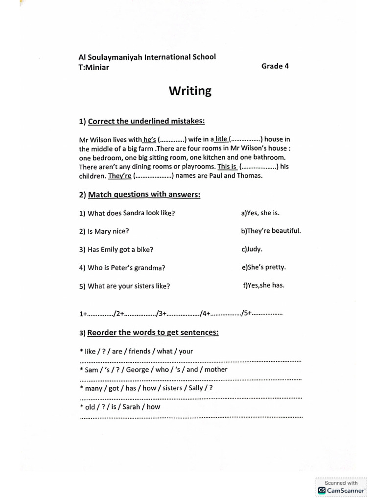 Grade 4 Writing 2 | PDF