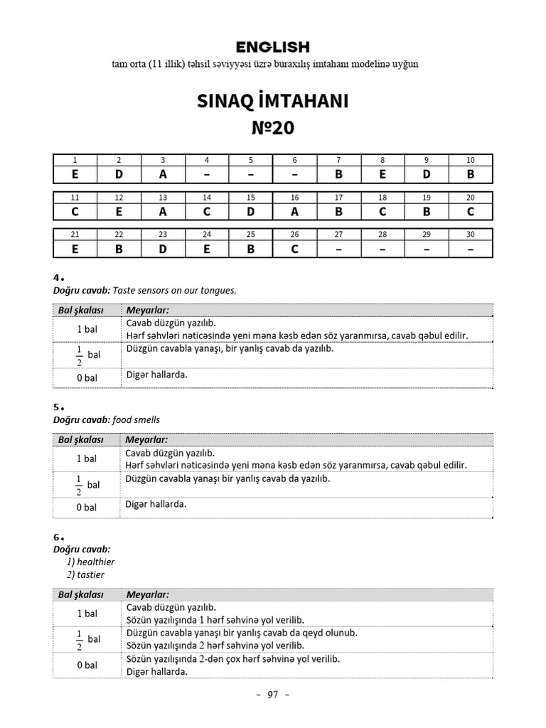 English_Bura_11_cavab_sinaq_20 | PDF